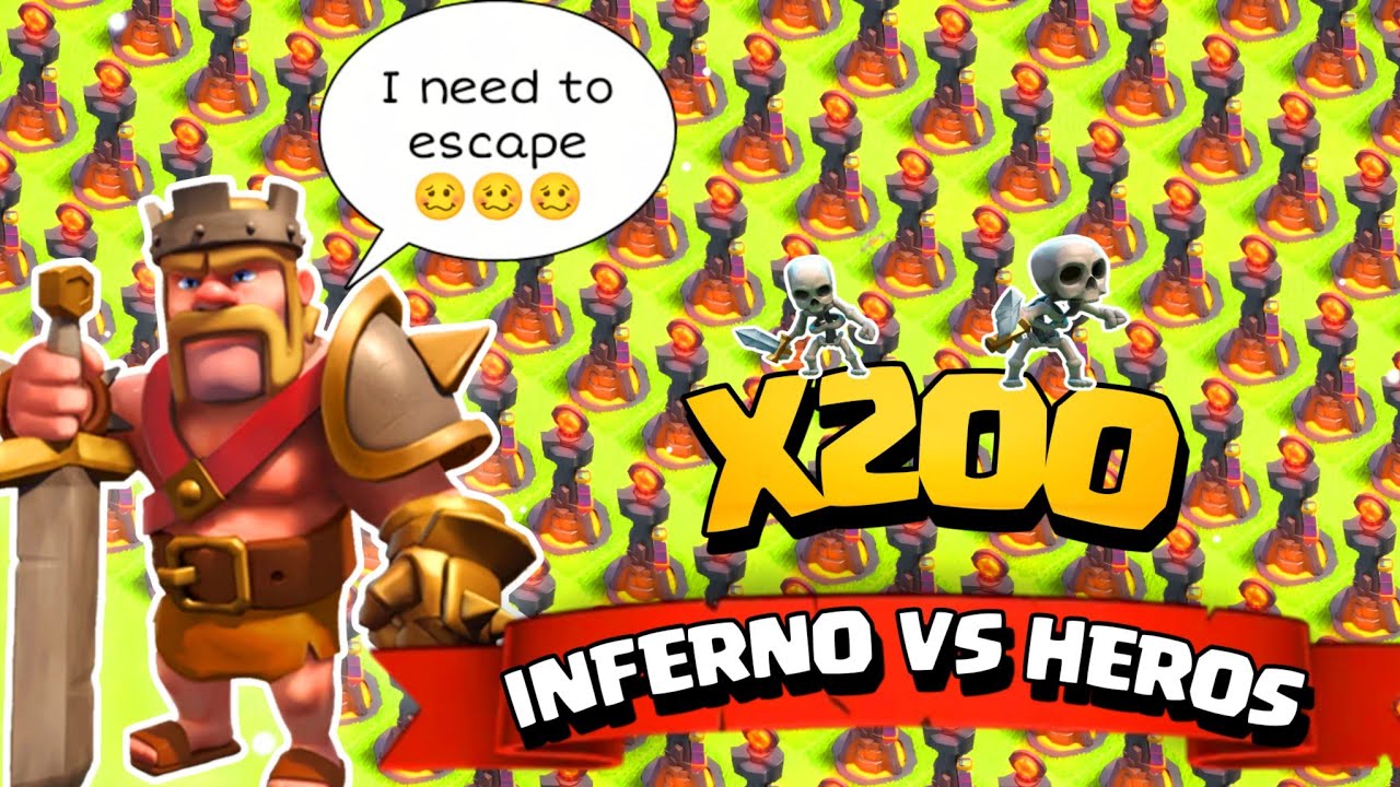 🔥X200 INFERNO TOWER HEROS 👑 || CLASH of clans crazy experiments 🔥 || # ...