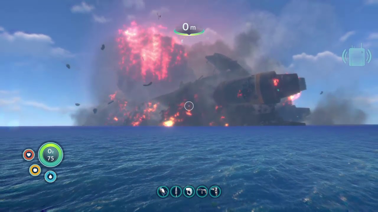 Subnautica Aurora Explosion! - YouTube