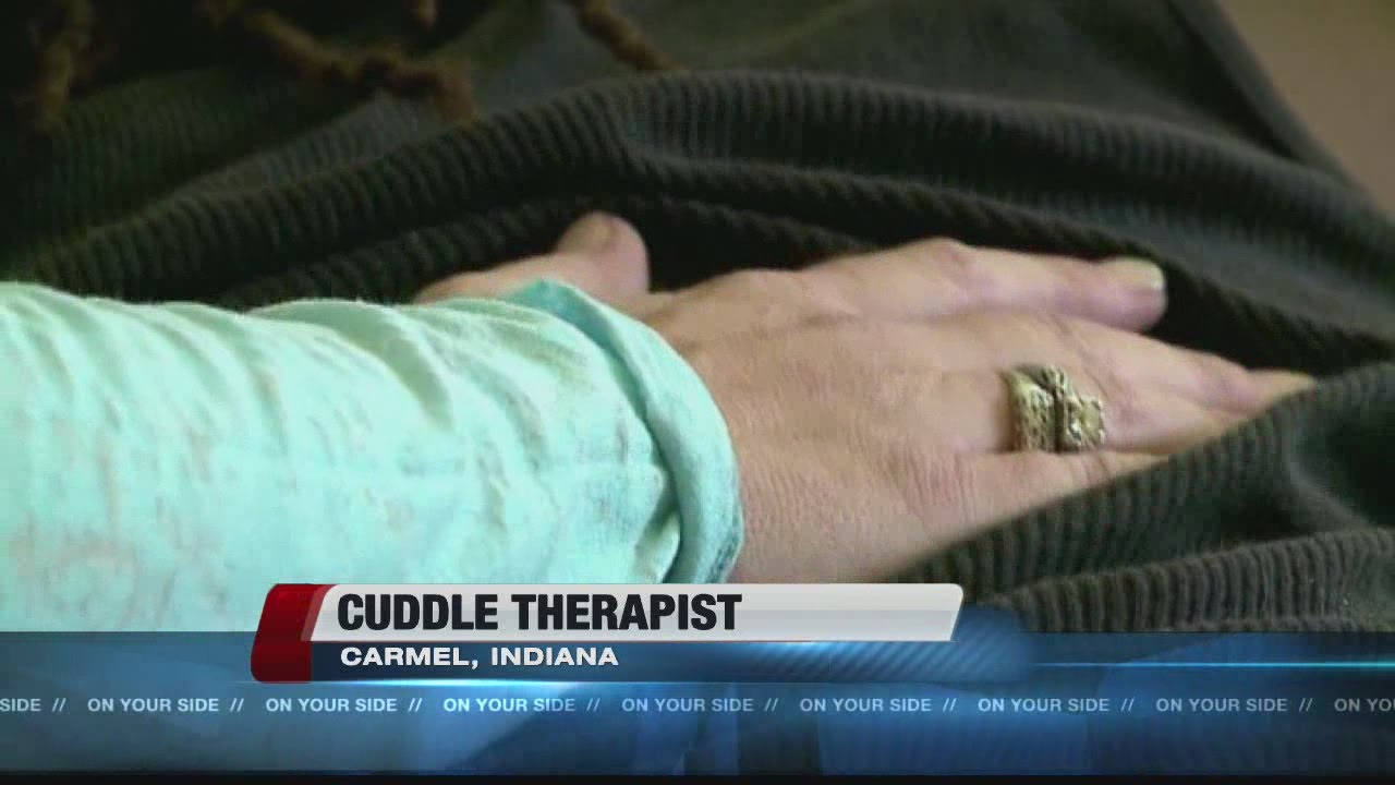 Cuddle therapists help clients relax - YouTube