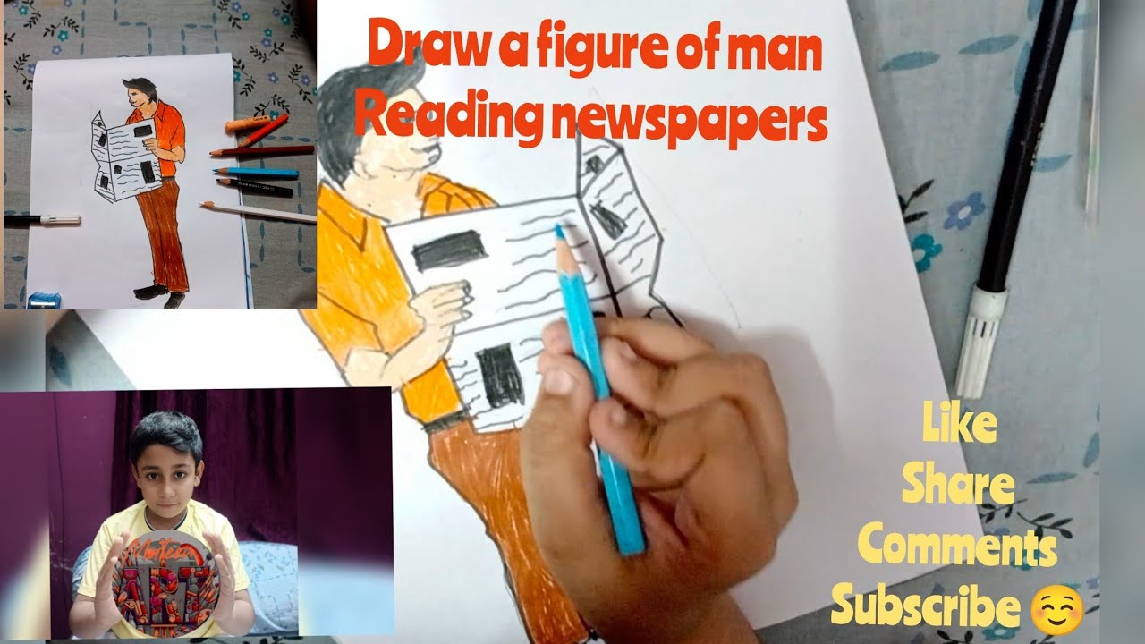 Draw a figure man reading a newspaper #figure #man #reading #newspaper ...