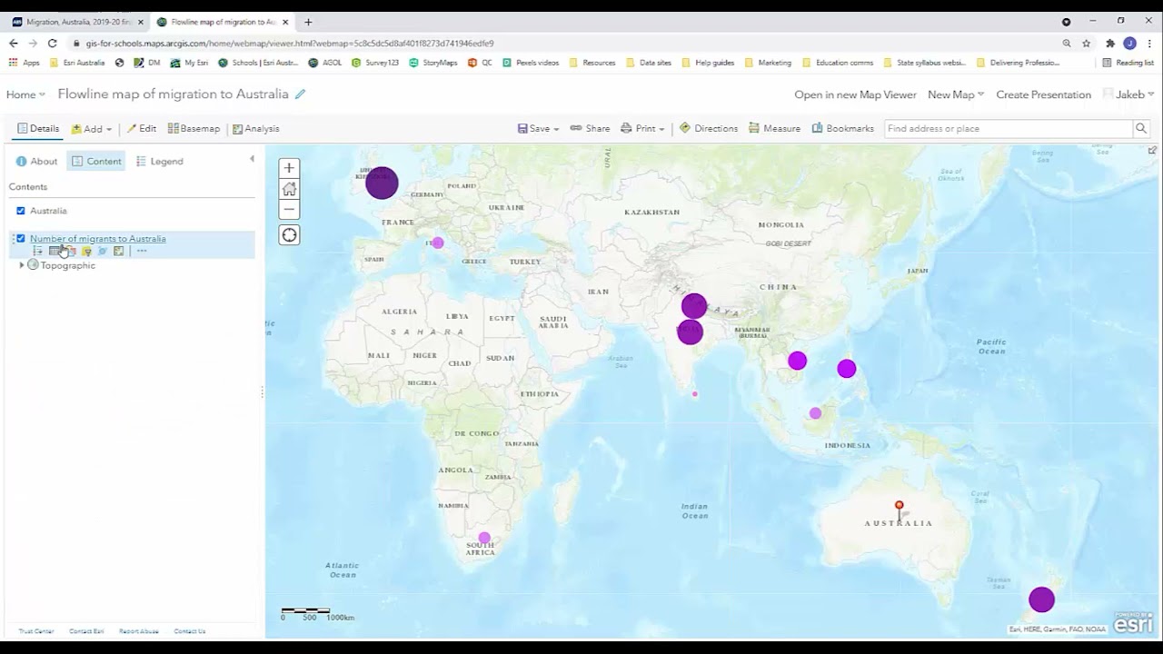 Creating a flowline map in ArcGIS Online - YouTube