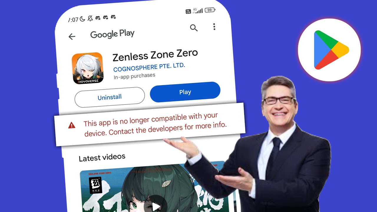 Como consertar o aplicativo não compatível com o Zenless Zone Zero ...
