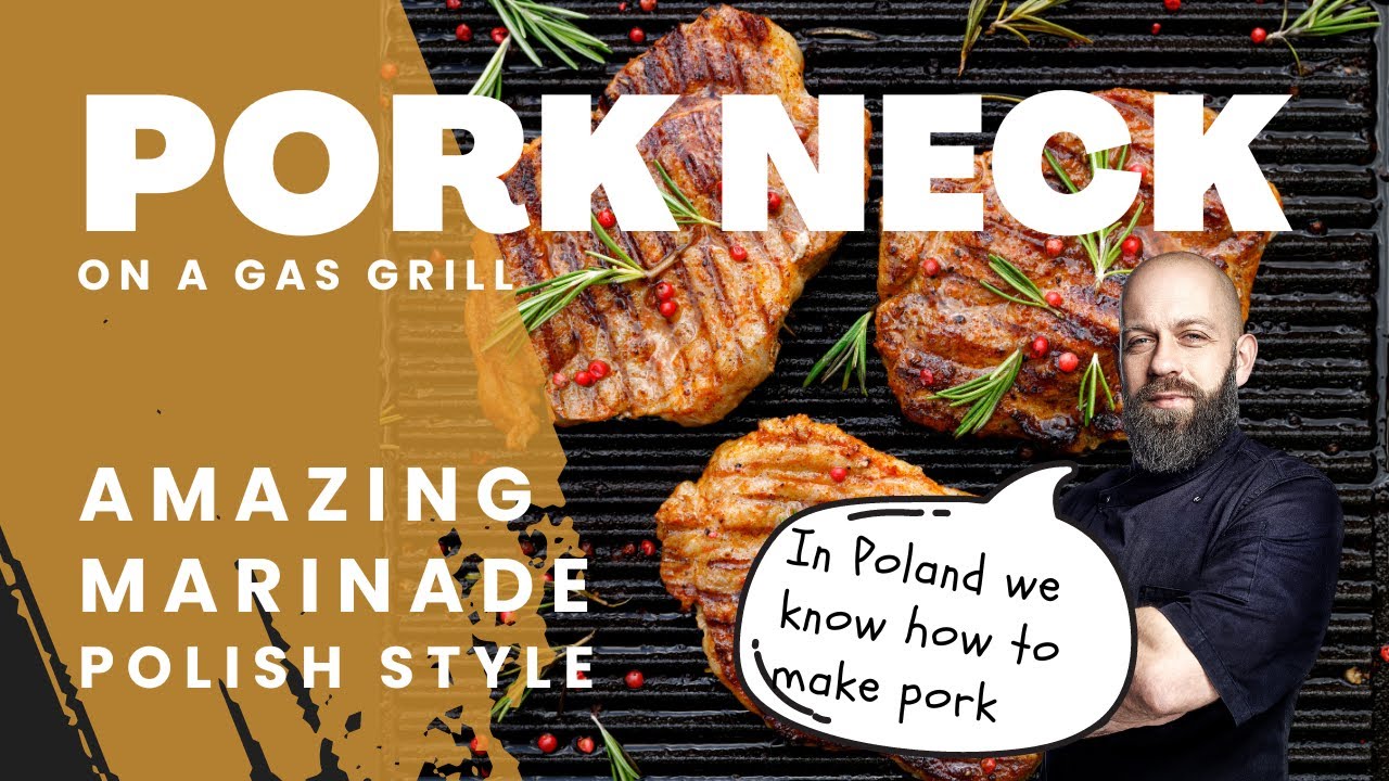 Polish style pork neck on a gas grill - amazing marinade/brine. - YouTube