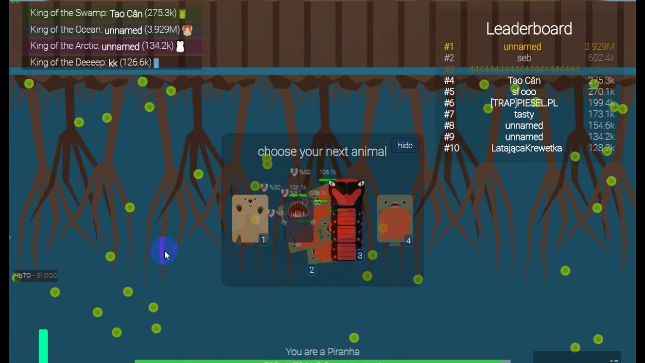 deeeep.io ten piranha in the swamp - YouTube