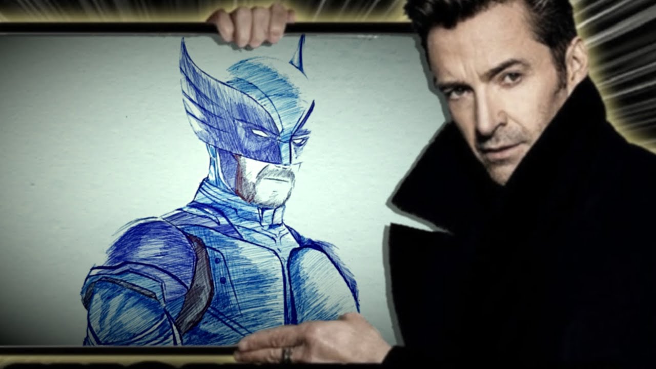 Hugh Jackman Wolverine Drawing with pen 😍😍😍😍😍 - YouTube