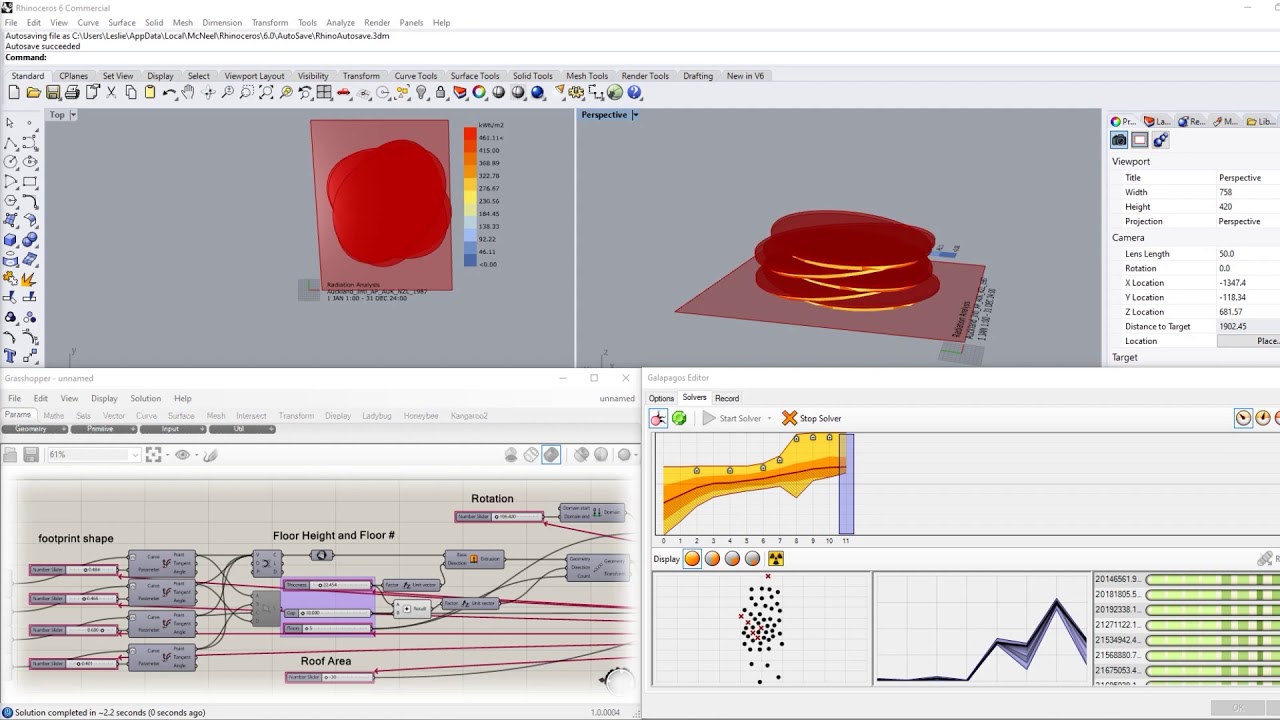 Grasshopper Galapagos Solar Optimization - YouTube