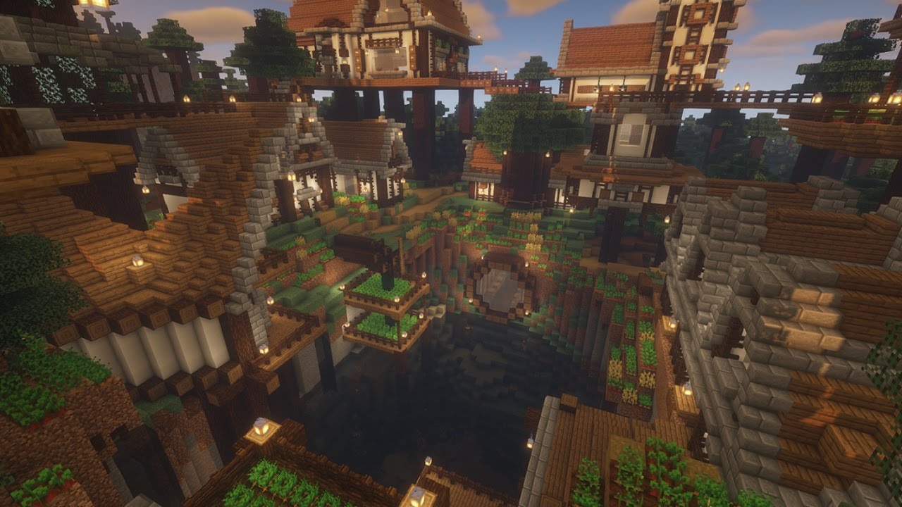 Minecraft: Lake Village in the Forest - YouTube