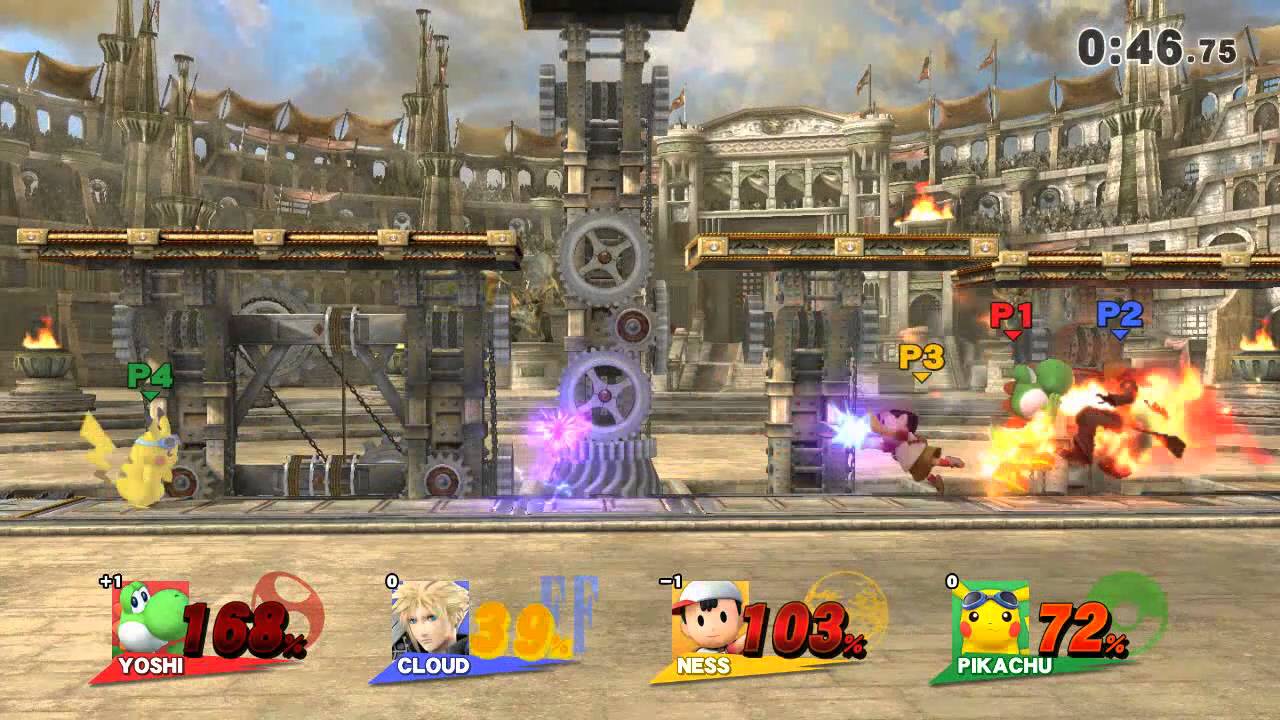 Super Smash Bros Wii U Online Battle Yoshi vs. Cloud vs. Ness vs ...