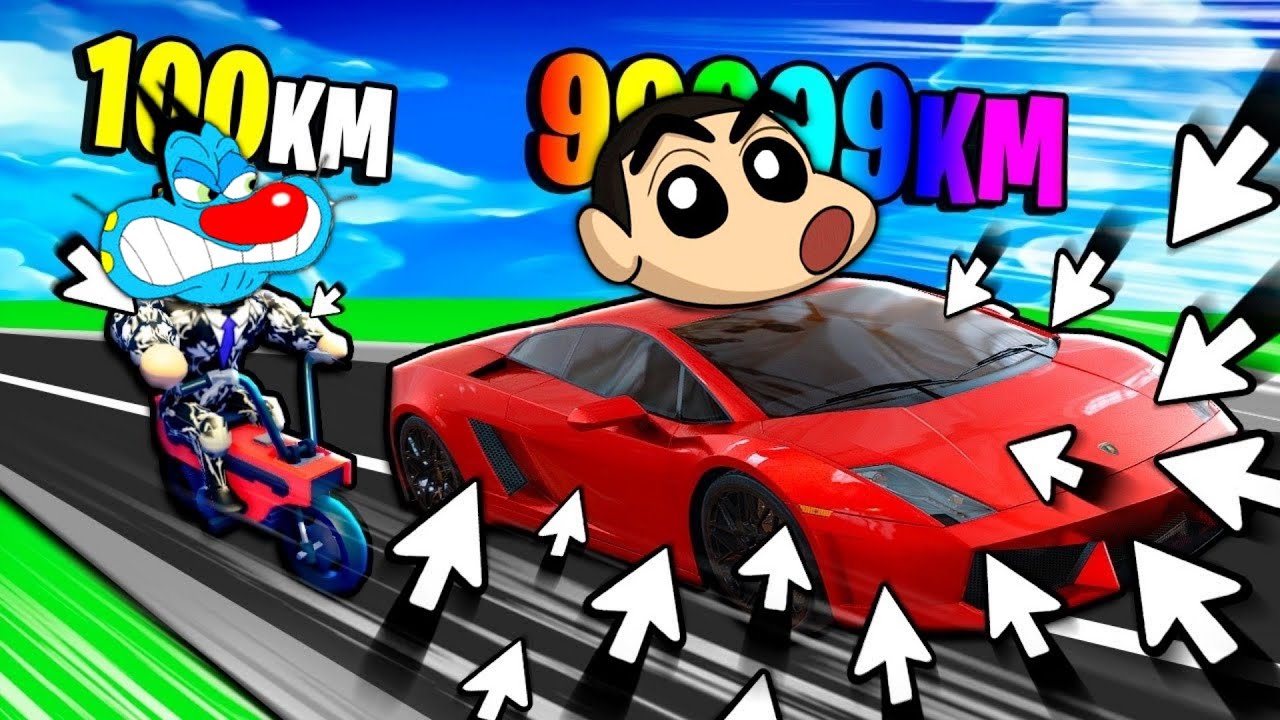 Sinchan Challenge Oggy 😱 In Roblox Max Speed Game | With Oggy Jack ...
