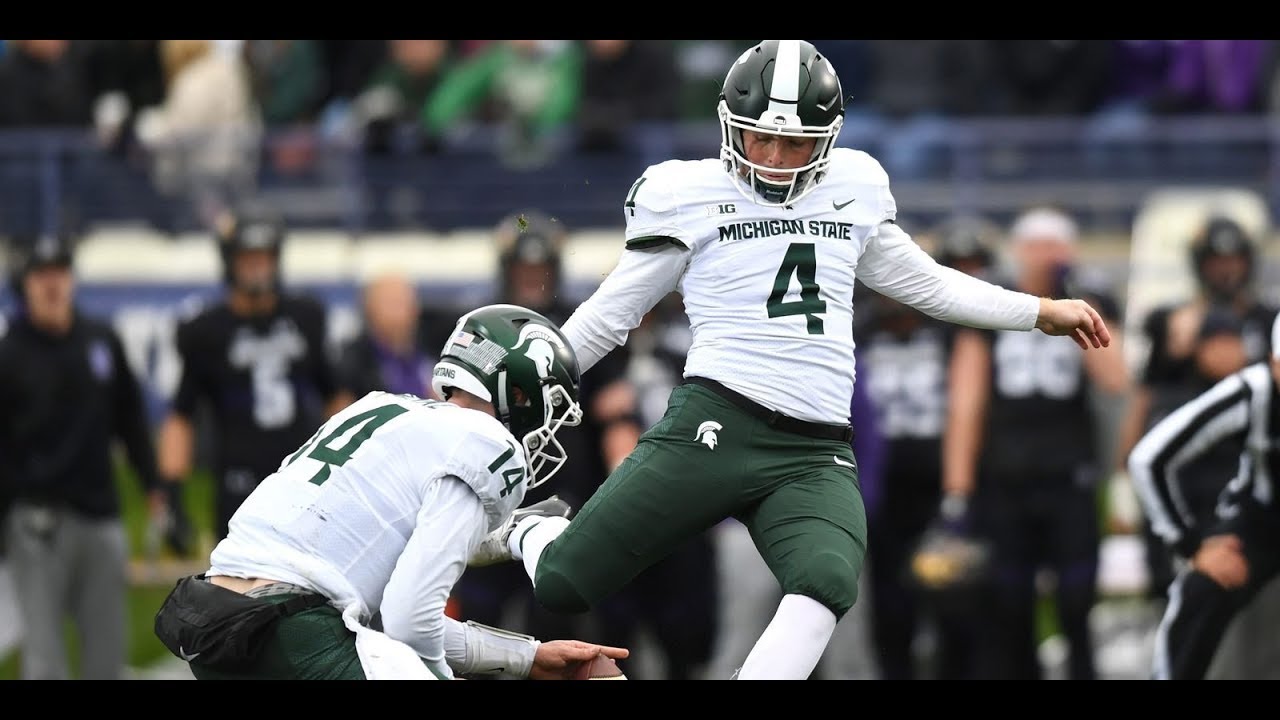 Michigan State kicker epically celebrates after upset - YouTube