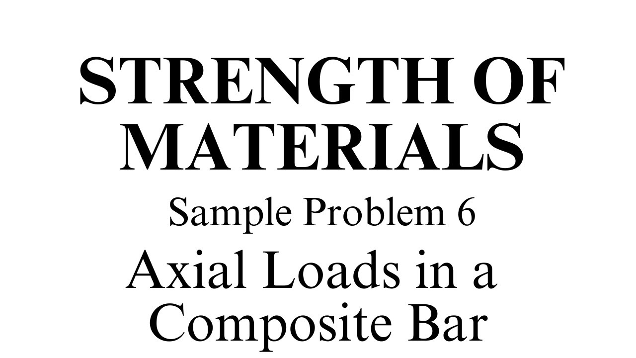 Strength of Materials - Sample Problem 6 (Axial Loads in a Composite ...