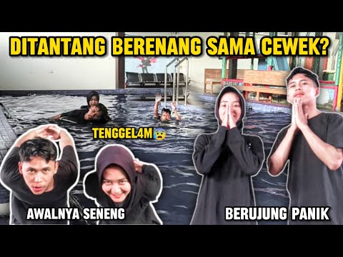 KAGET DITANTANG BERENANG SAMA CEWEK⁉️