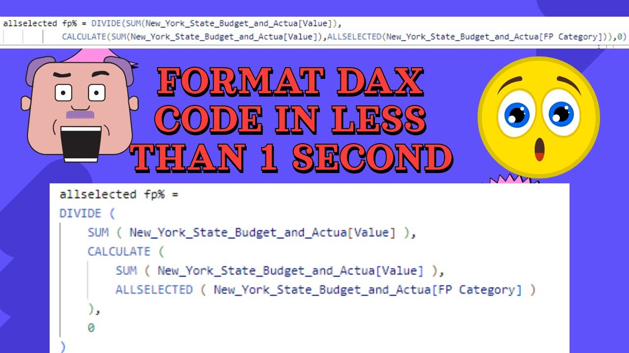 how to format dax code in less than 1 second - YouTube