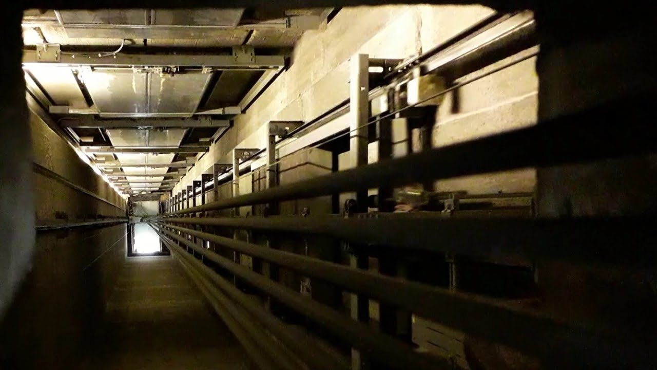 Liftshaft view from machine room - YouTube