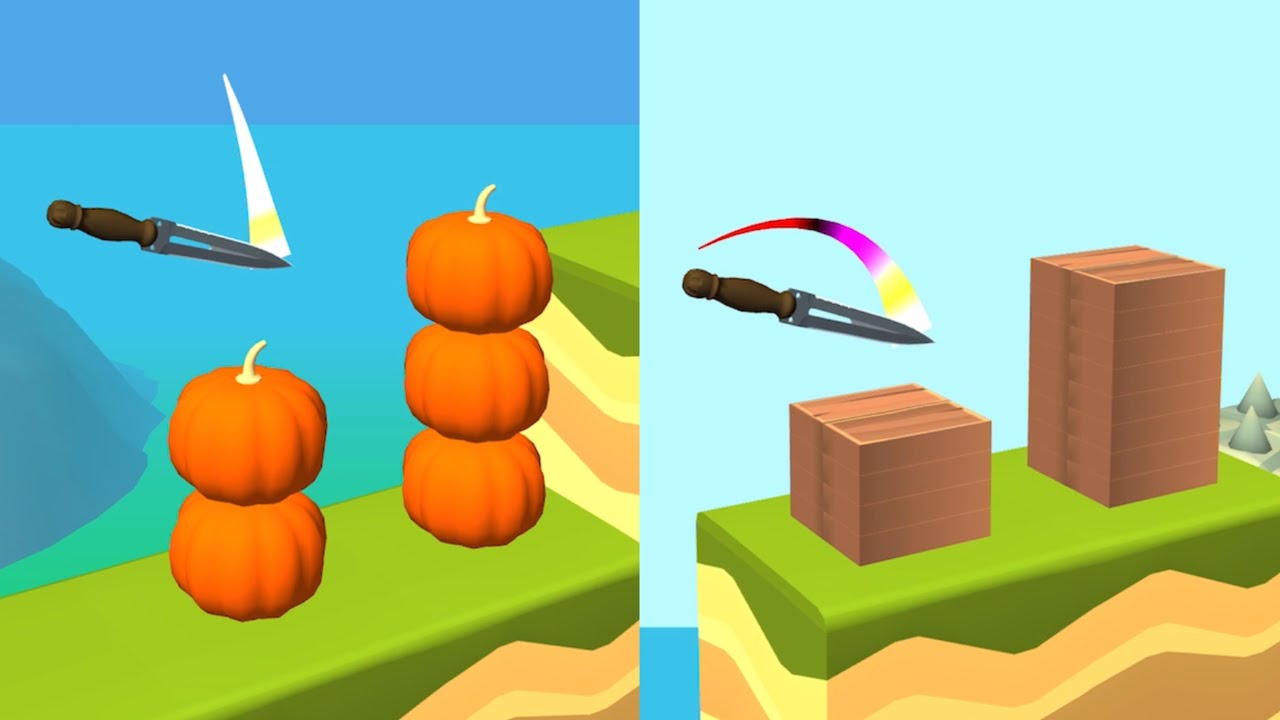Knife Jump! Very Satisfying And Relaxing ASMR Slicing Game - YouTube