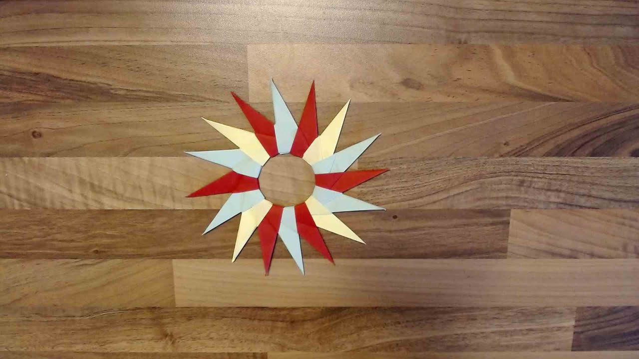 Origami Stern falten mit 16 Spitzen * origami star * DIY - YouTube