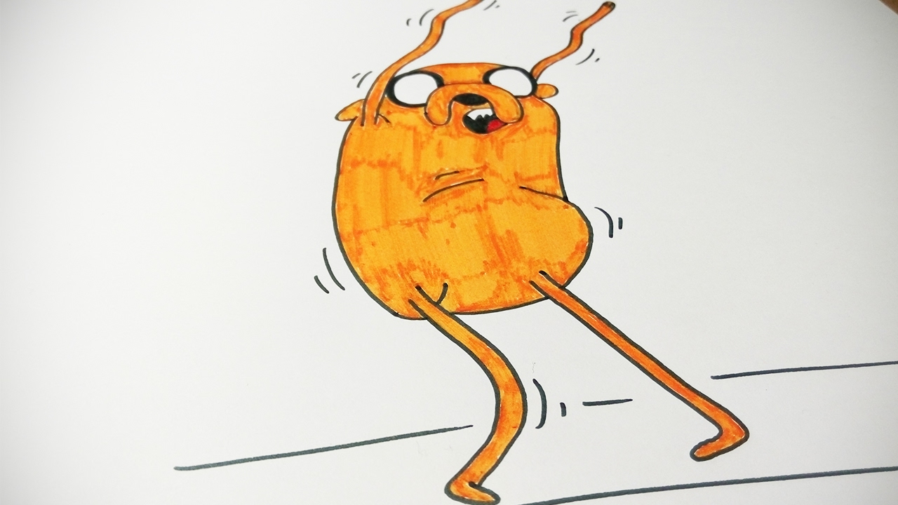 How To Draw Jake The Dog Dancing - YouTube