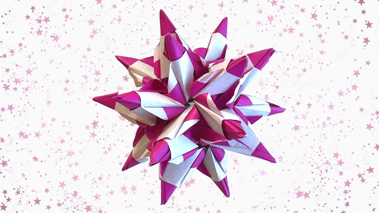 Decorated Star Modular Origami 30 units (Tomoko Fuse) - YouTube