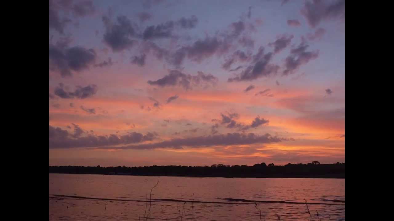 Partly Cloudy Sunset Lake Grapevine Texas - YouTube