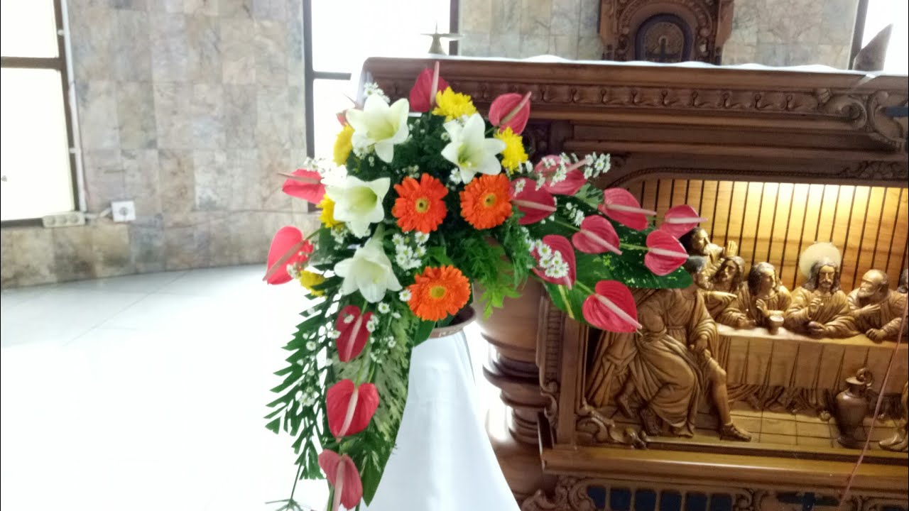 Cara Merangkai Bunga Altar Model L terbalik - YouTube