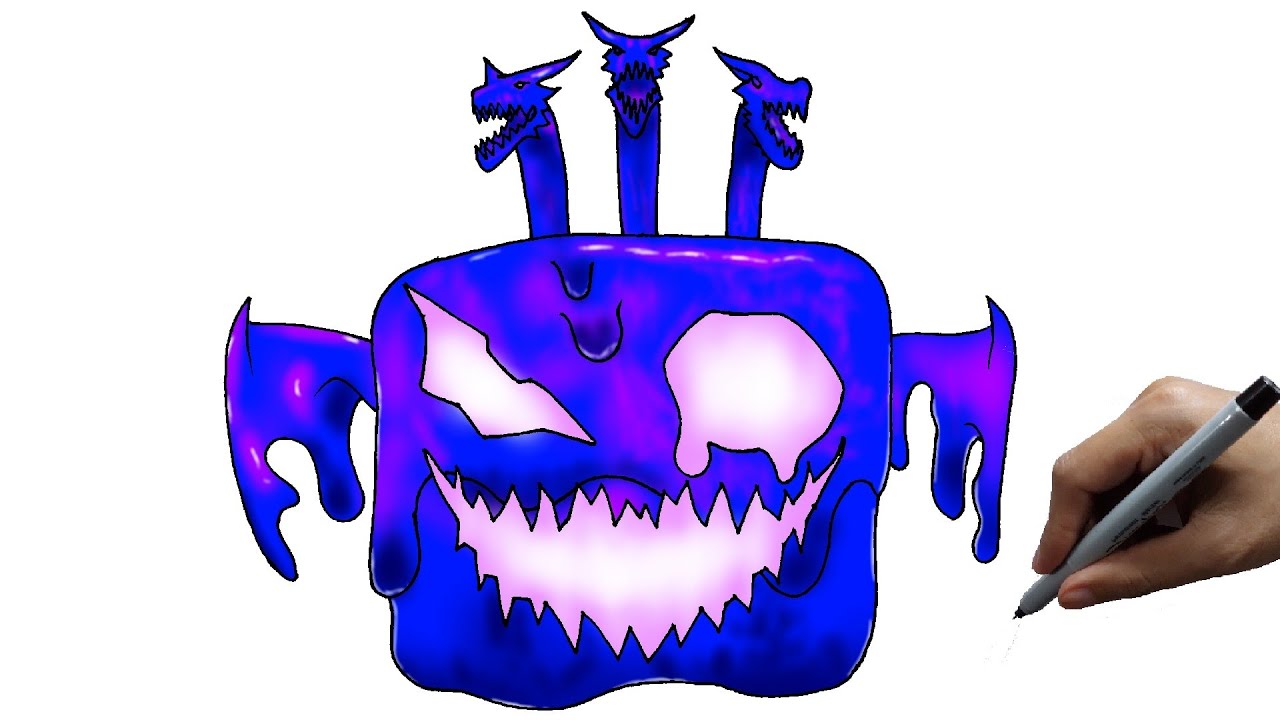How to draw the new venom rework in blox fruits step by step - YouTube