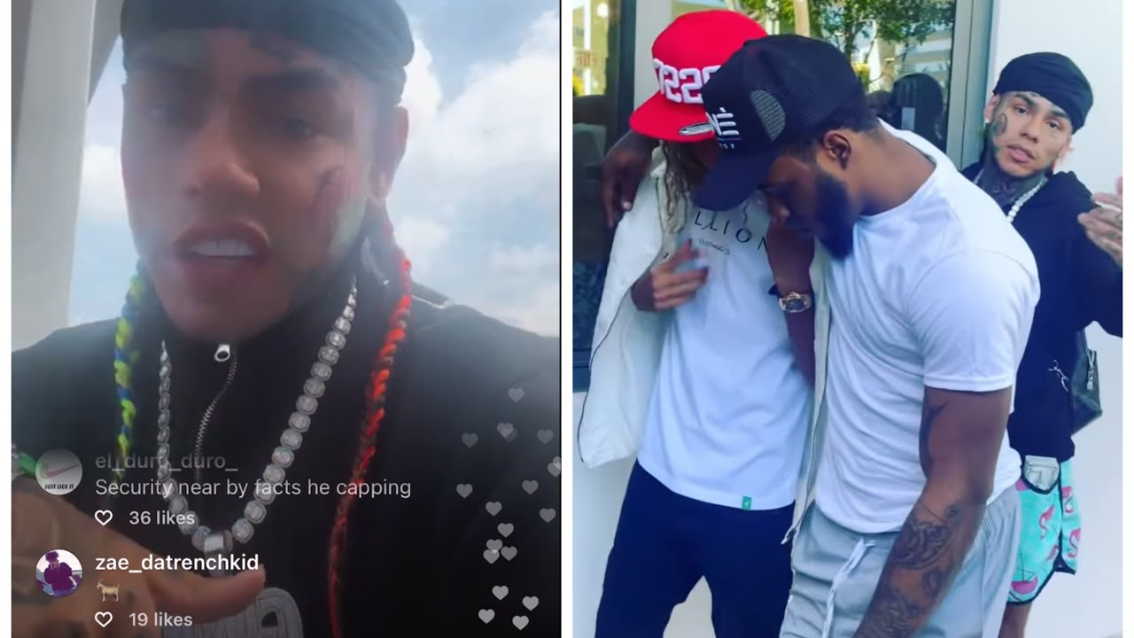 6ix9ine’s Live after confronting Fake Lil Durk “lil perkio” & speaks on ...
