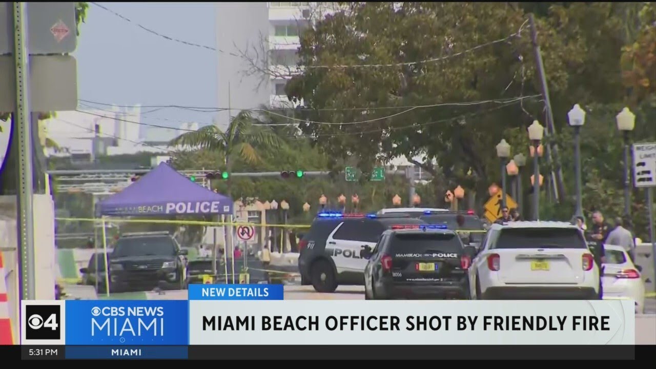 Miami Beach Police officer shot by friendly fire now at home - YouTube