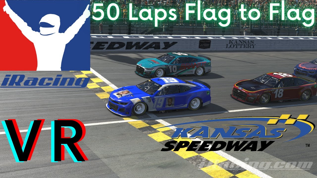 VR NASCAR - Flag to Flag at Kansas Speedway on iRacing - YouTube