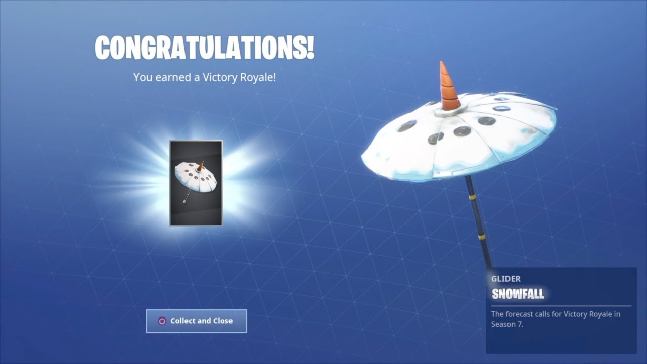 Unlocked The Season 7 Victory Glider / Umbrella "SnowFall" | Fortnite ...