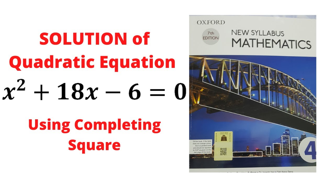 Quadratic Equation Completing Square Solution - YouTube