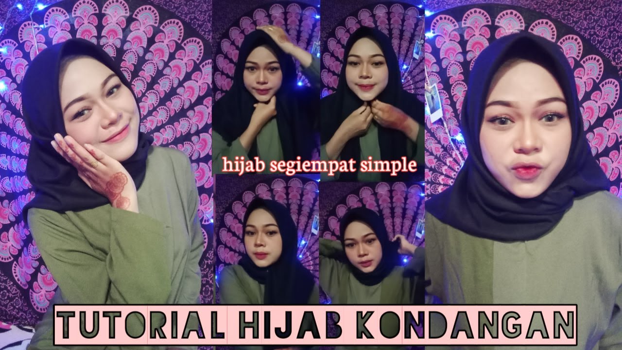 TUTORIAL HIJAB SIMPLE UNTUK KONDANGAN // use HIJAB SEGIEMPAT - YouTube