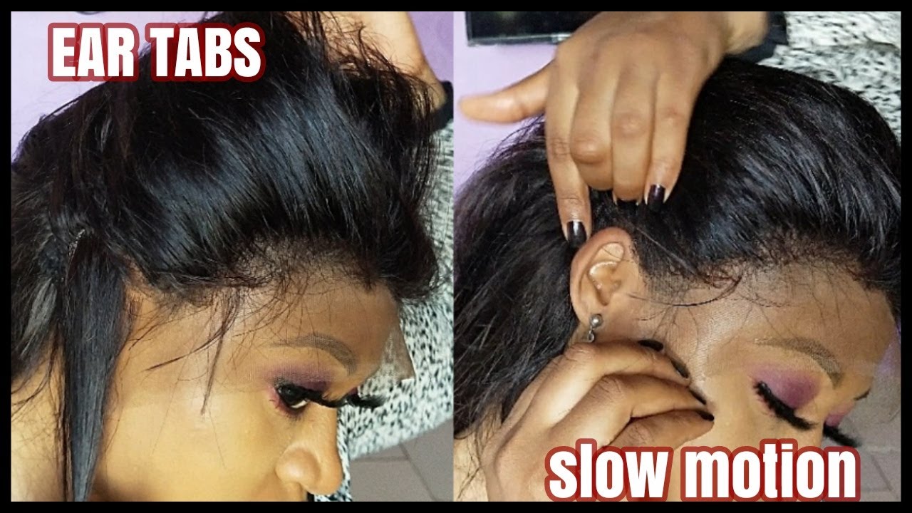 How to Cut Frontal ear tabs in slow motion, #eartabs,#frontal, # ...