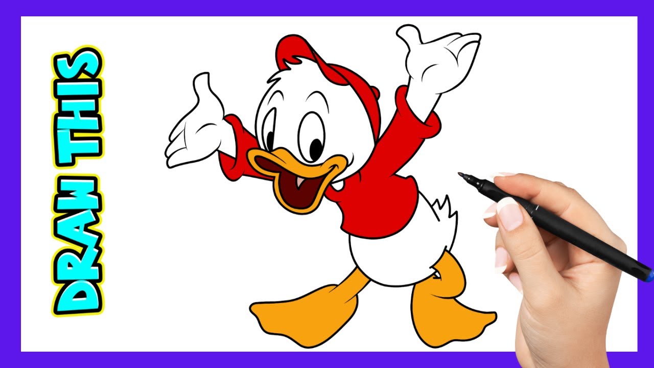 How to draw the amazing Huey from Duck Tales - YouTube