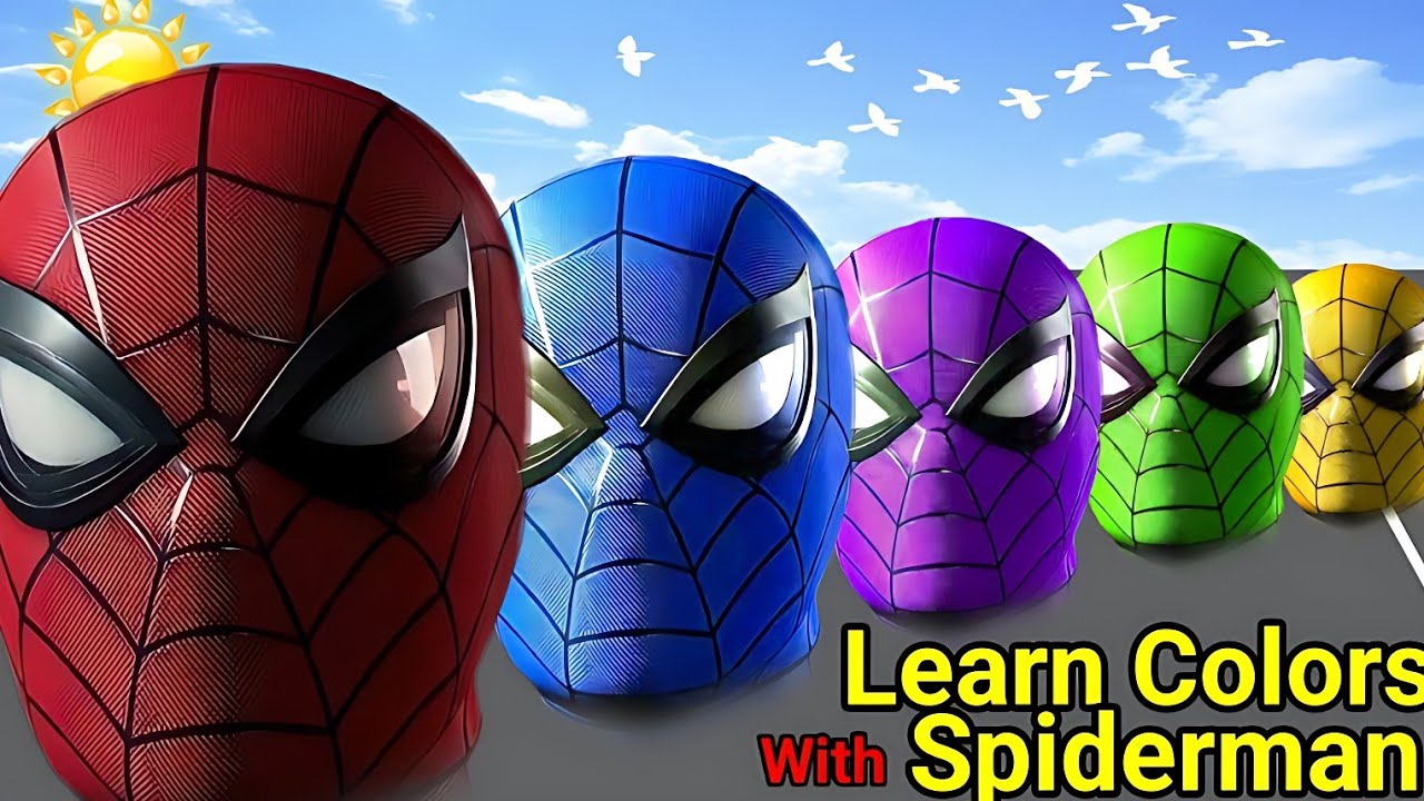 Learn Colors With Spiderman Superhero | Superhero Colors | Learn Colors ...