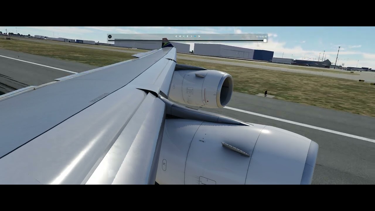 XP12 | A340-600 FAOR Johannesburg Rwy 03L Landing Wing View - YouTube