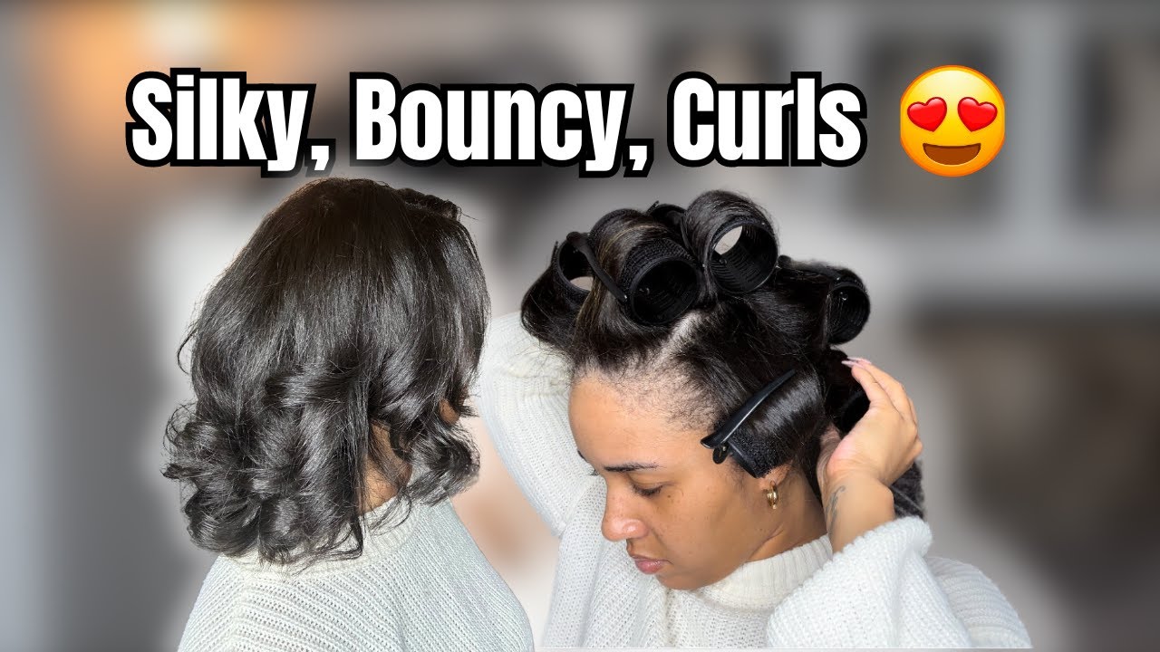 Silky Voluminous Blowout Using Velcro Rollers - YouTube