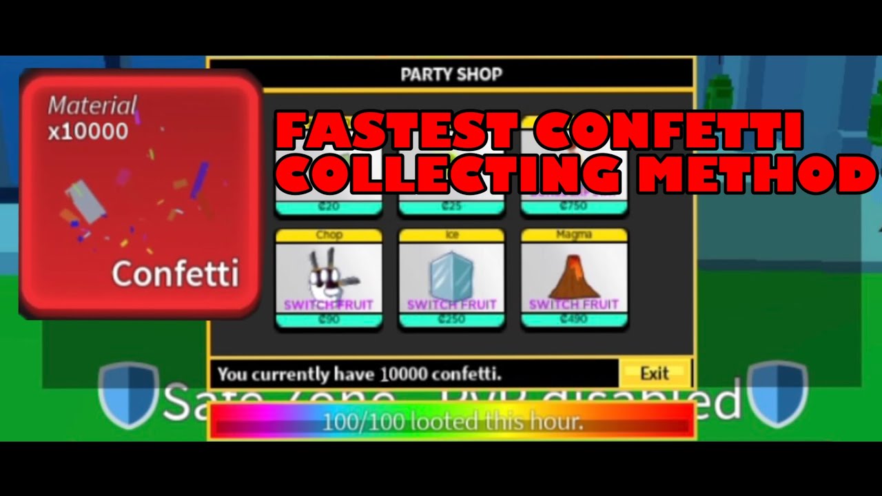 Best And Fastest Way To Get Confetti - Blox Fruits 10B Visits and 1M ...