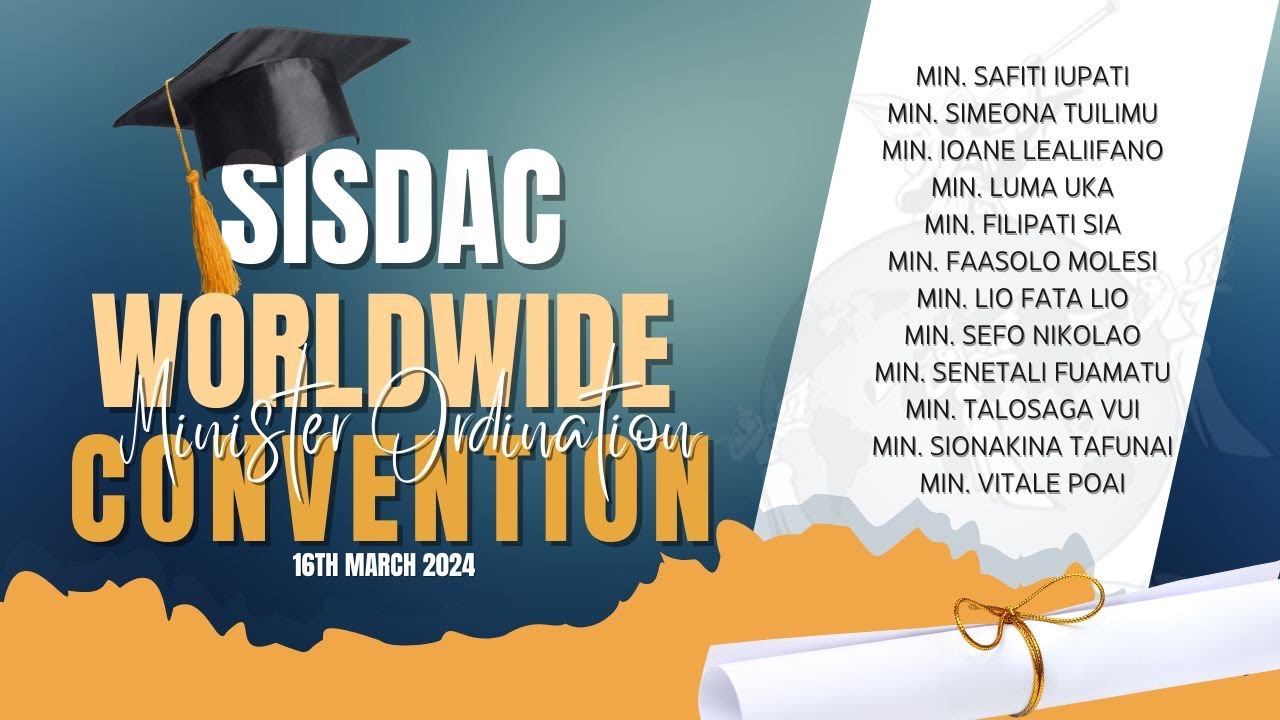 SISDAC Worldwide Convention 2024 | Minister Ordination 16.3.2024 - YouTube