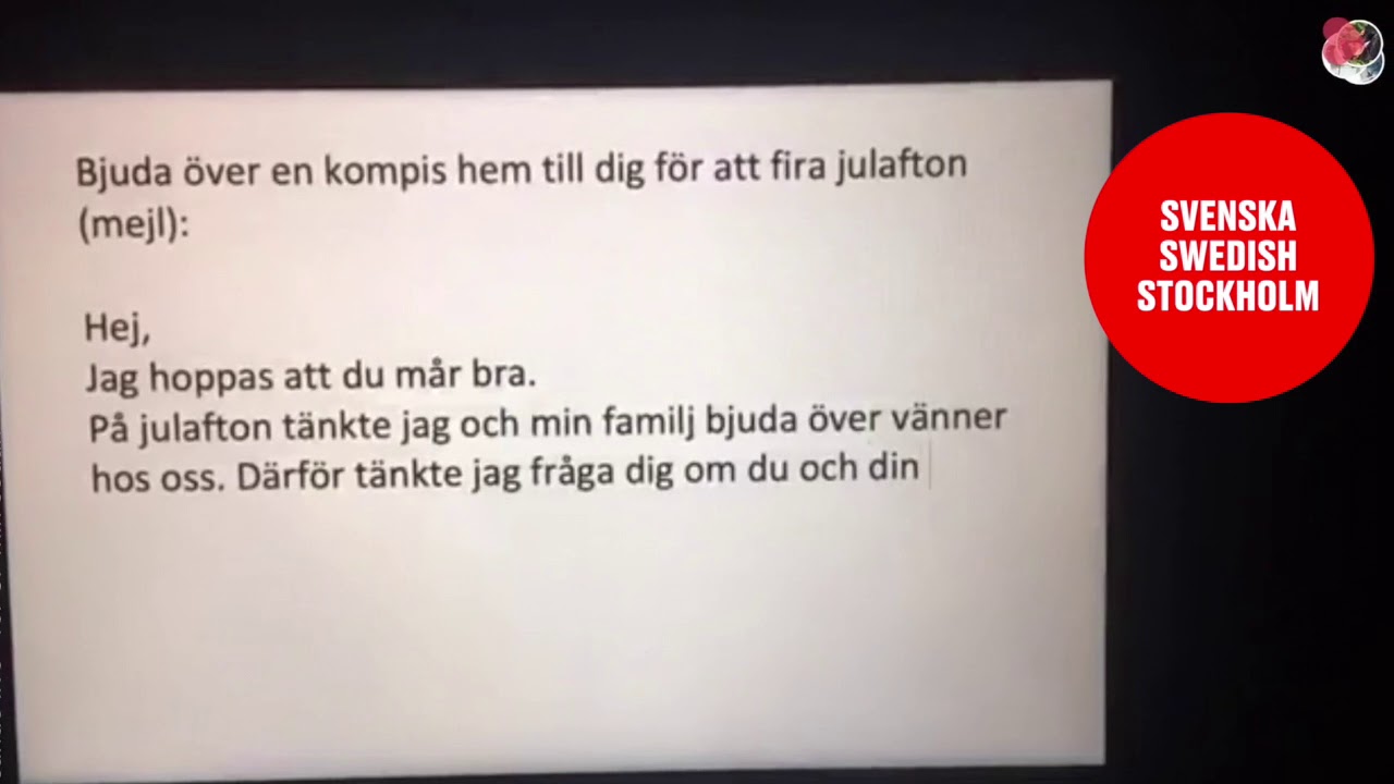 Att Skriva Ett Brev På Svenska Till En Kompis Att Bjuda En Kompis Hem