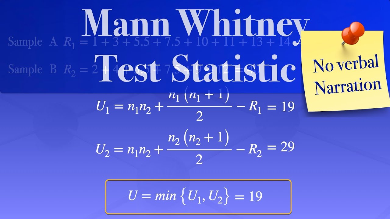 Mann-Whitney test statistic (No Audio) - YouTube