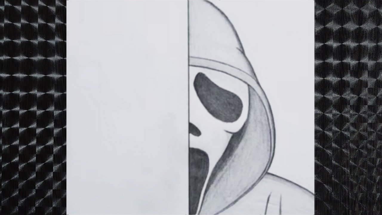 how to draw ghostface/anime ghostface drawing step by step - YouTube