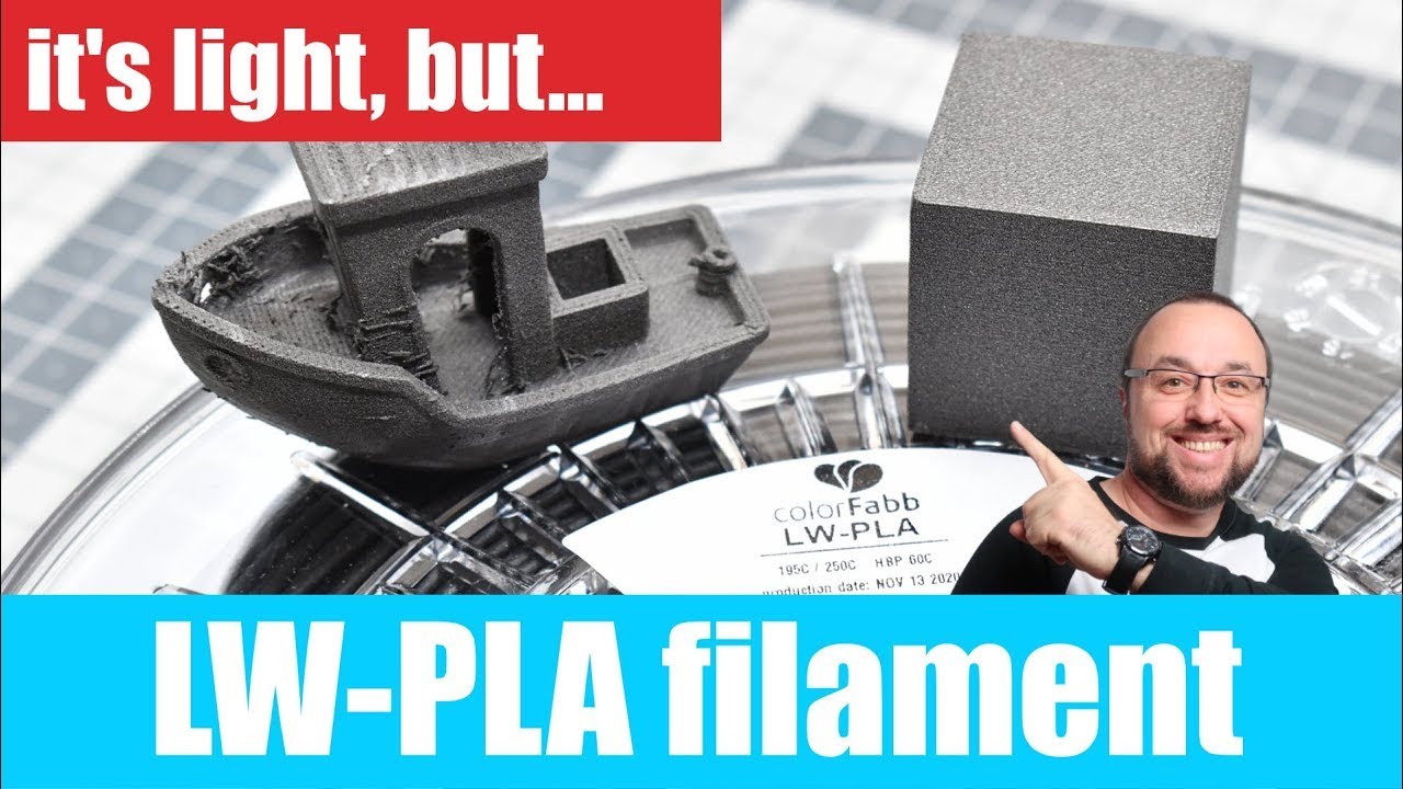 Light Weight PLA filament - The colorFabb LW-PLA #3dprinting - YouTube
