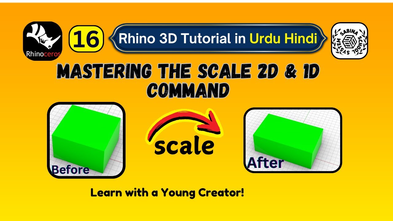 Rhino 3D: Mastering Scale 1D & 2D - Urdu Tutorial - YouTube