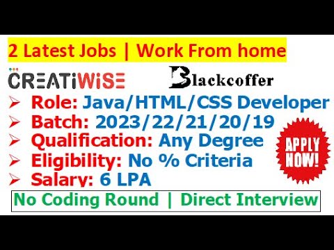 Creatiwise + Blackcoffer are hiring 2023/22/21/20/19 batch | Direct Interview | No % Criteria ...