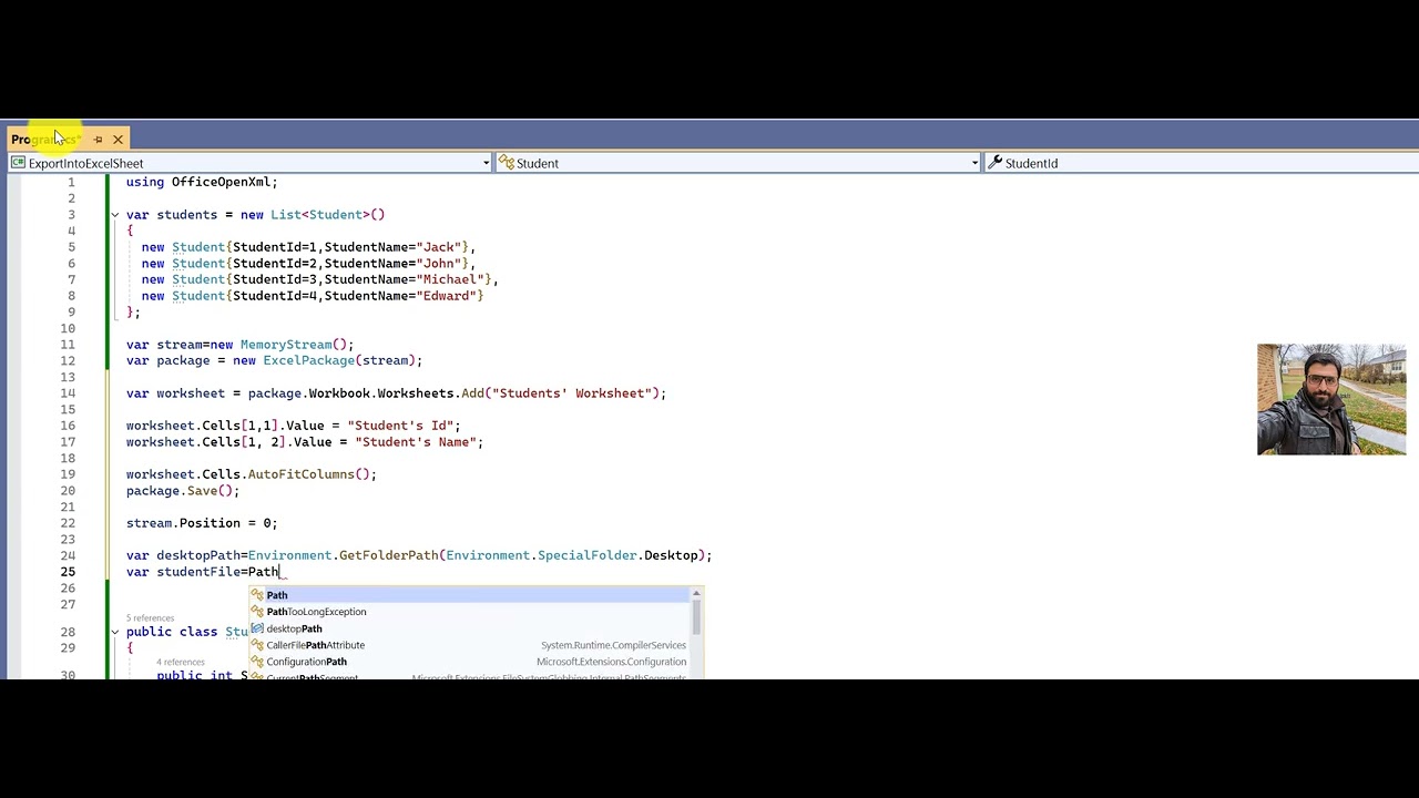 Export Data into an Excel Sheet - YouTube