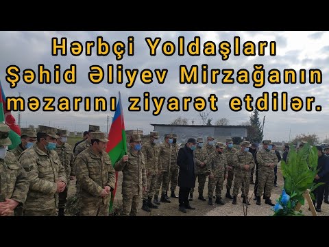 Hərbçi Yoldaşları Şəhid Mirzağa Əliyevin Məzarını ziyarət etdi. ( Neftçala )