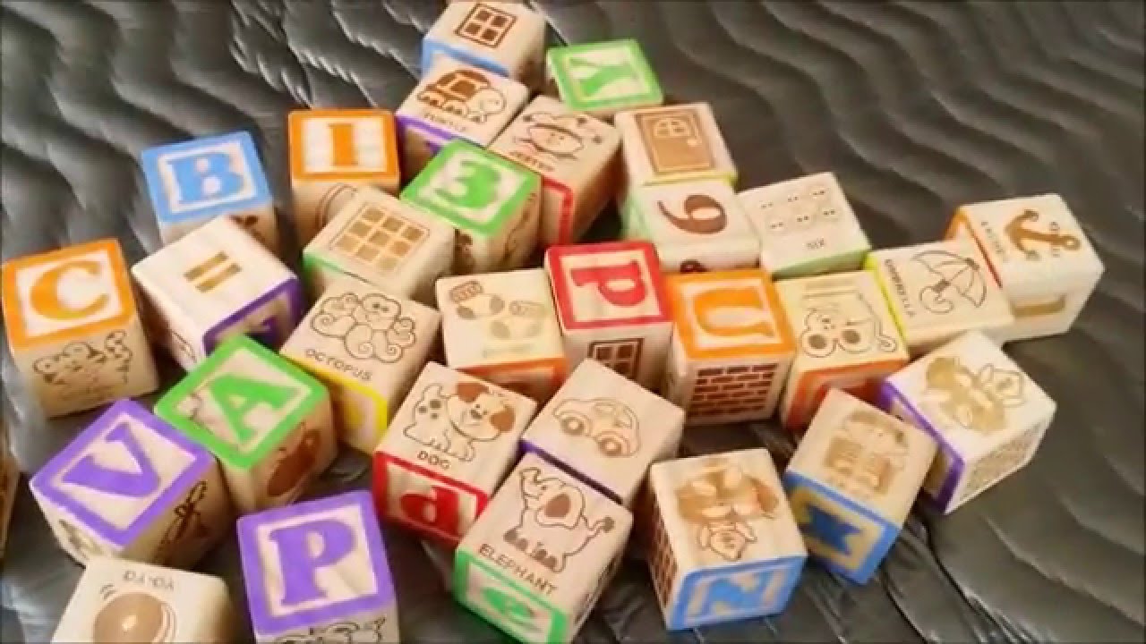 Letters and Numbers Wood learning Blocks - YouTube