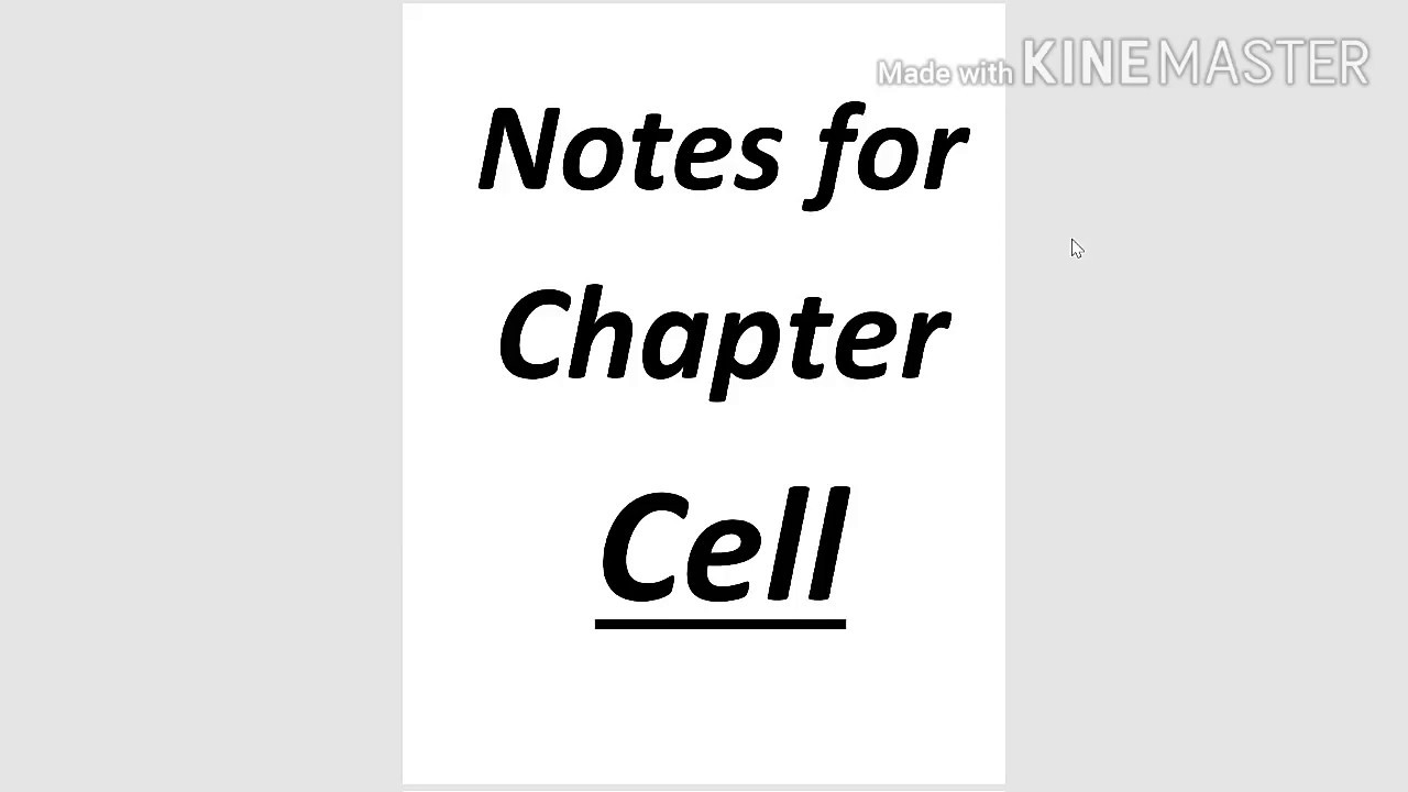 Notes of chapter Cell for class 9th - YouTube