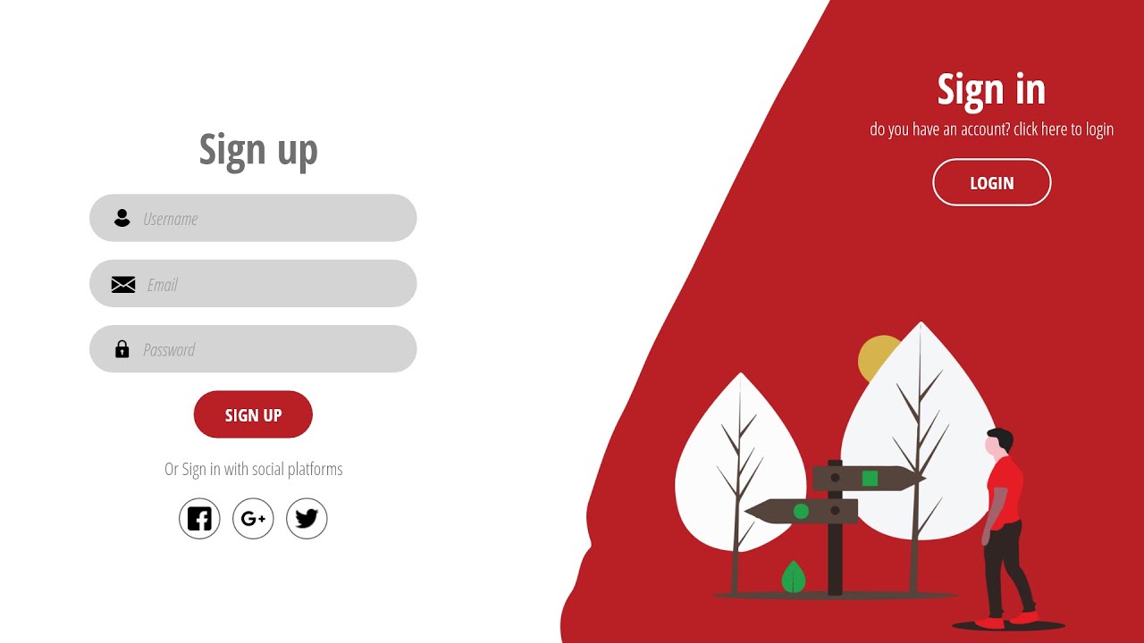 Membuat Design UI Login & Registrasi Website | Adobe XD - YouTube