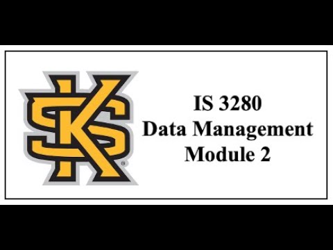 IS 3280- Data Management - Module 2 - YouTube